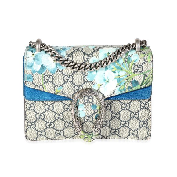 Gucci | Bags | Gucci Gg Supreme Blooms Blue Suede Mini Dionysus | Poshmark